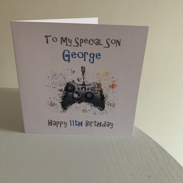 Personalised Game Controller Birthday Card- Boys- Any Relation or Age ...