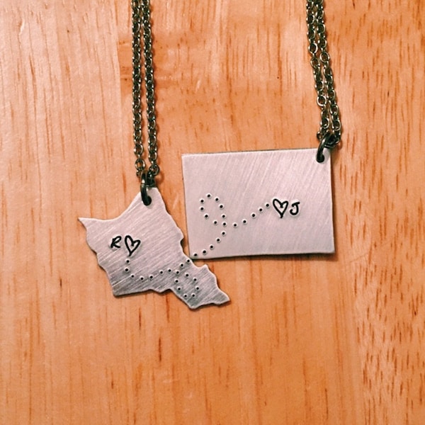 Custom State Jewelry State Necklace - Etsy