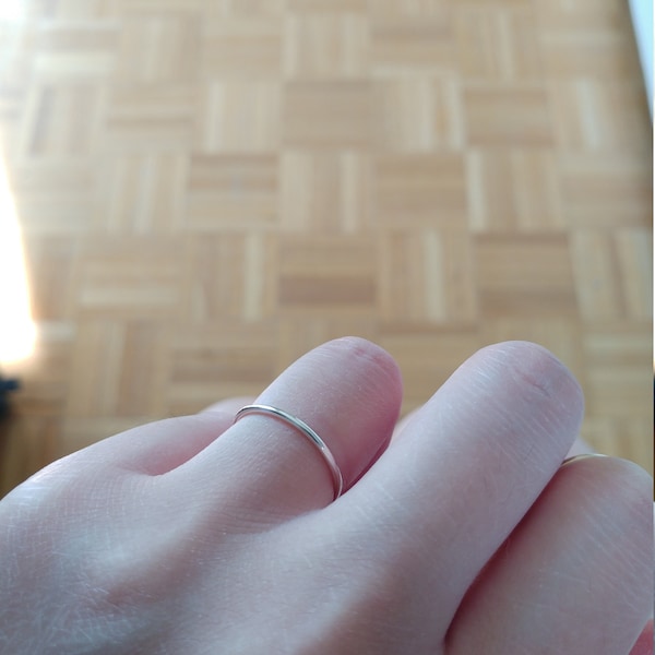 Sterling Silver Ring, 1.2, 1.5 Mm or 2 Mm Diameter, Round Wire Ring - Etsy