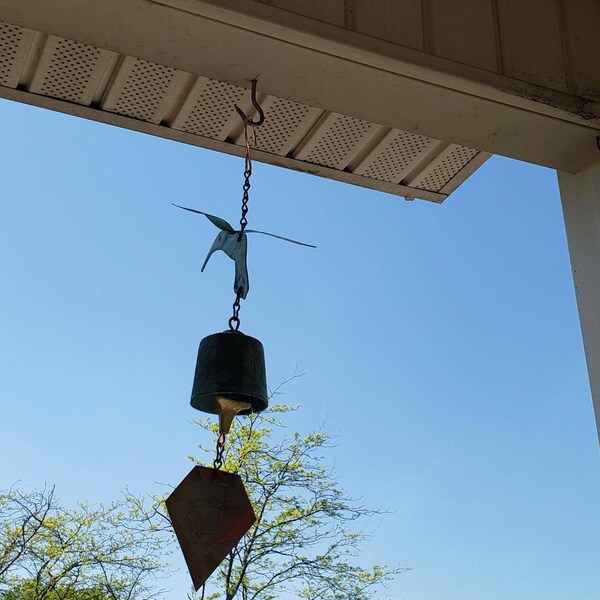 Harmony Hollow Hummingbird 3D Motif Bronze Wind Garden Bell - Etsy