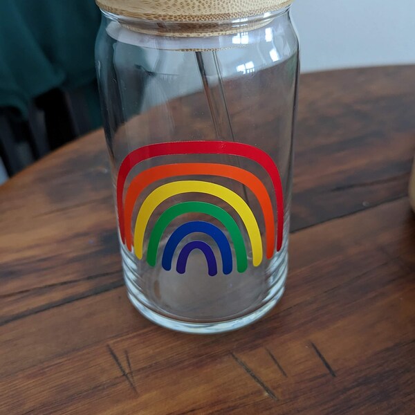 PRIDE Rainbow Glass Cup // 16 Oz. Libbey Coffee Gift Set - Etsy UK
