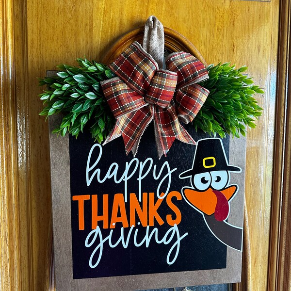 Thanksgiving Front Door Decor | Gobble | Turkey Front Door Wreath ...