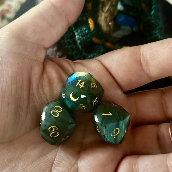 Blue Sandstone DND Dice Set: Hand Carved Bethlehem Star Polyhedral Dice ...