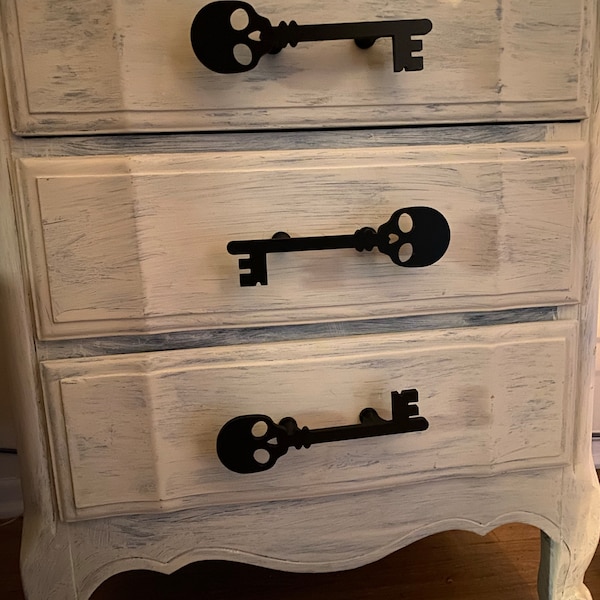 Skull Skeleton Key Drawer Pull • Gothic Home Hardware Decor • 3D ...