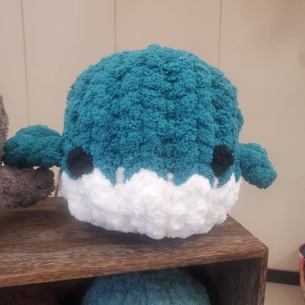 Willie the Whale LARGE SIZE Video Tutorial/pattern, Learn How to Finger Knit, Hand Knitting ...