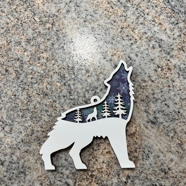 Wolf Ornament SVG | Wolf Christmas Ornament SVG Files | Glowforge ...