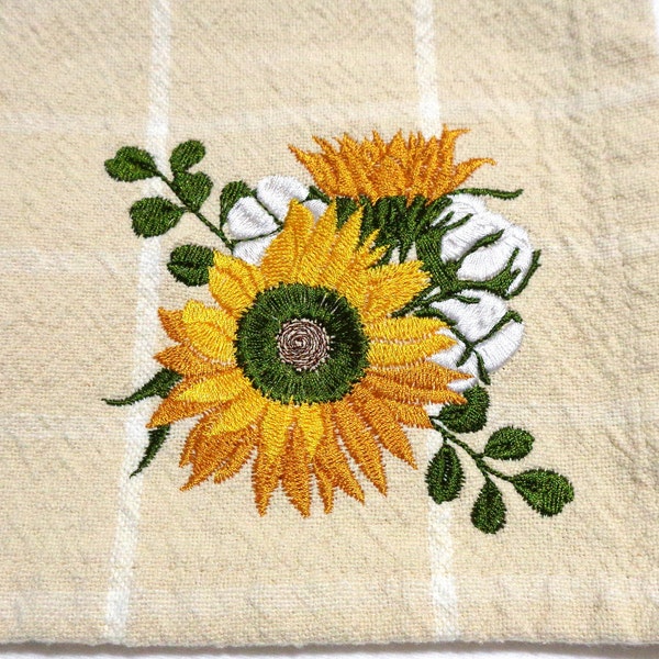 Sunflower Border and Bouquet Machine Embroidery Design, Floral ...