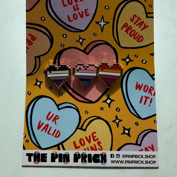 Non-binary Ribbon Pin — Subtle Pride Flag Small Mini Minimalist Enamel ...