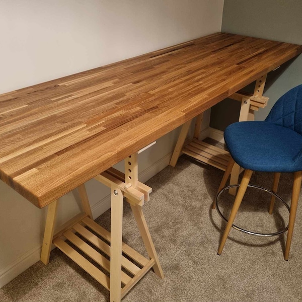 Solid Oak Kitchen Worktops | 2M & 3M Lengths | Free Cutting to Size ...