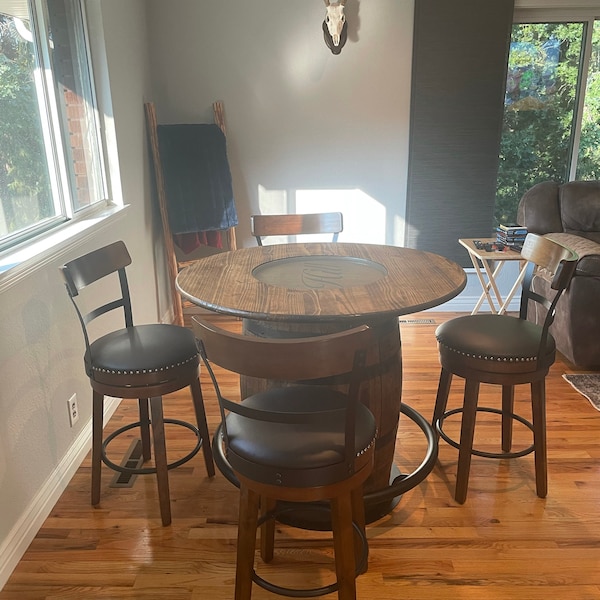 Custom Finished Bourbon Barrel Pub Table - Etsy