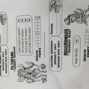 Editable Dnd Cleaning Checklist Game ADHD Cleaning List Printable Kid ...