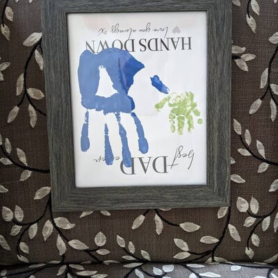 Handprint Footprint Art Craft / Best Dad Hands Down / Father's Day ...