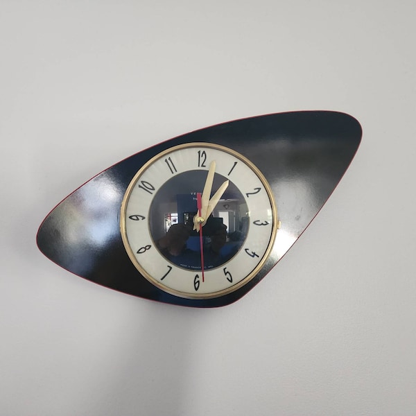 JAZ 1960s BLUE Atomic Age French Wall Clock-vintage Blue Clock-blue ...