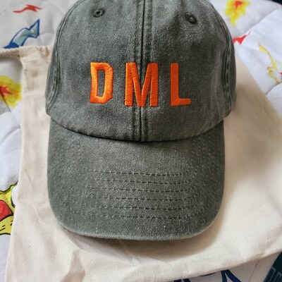 Custom Embroidered Cap Unisex Personalised Vintage Washed Out Cotton ...