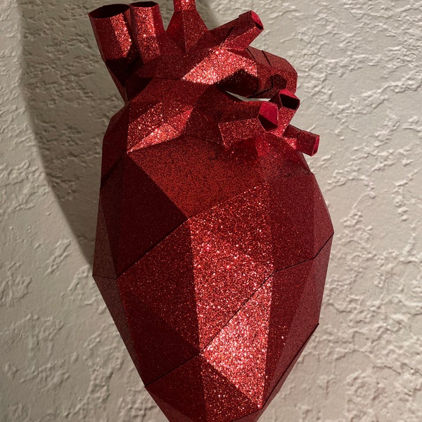 Papercraft Human Heart Template – Low Poly 3D Model (PDF, SVG, DXF) - Etsy