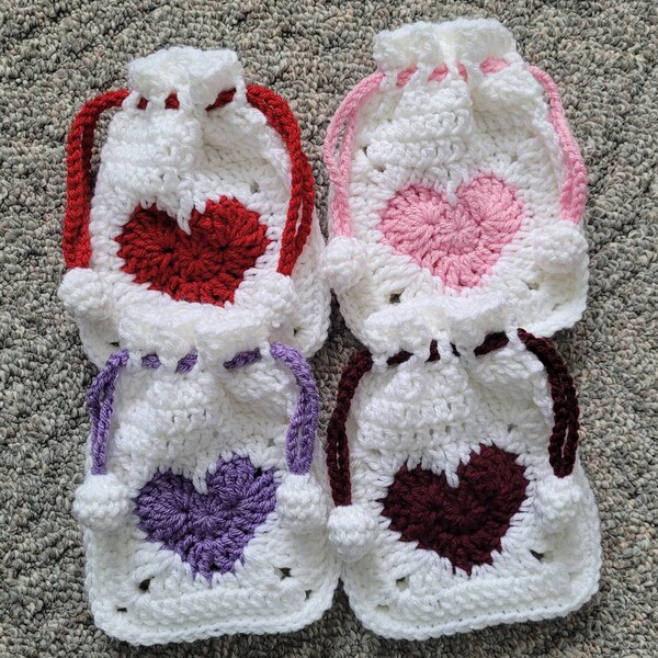 Large Heart Granny Square Pattern | Crochet Large Heart Applique | PDF ...