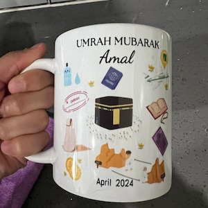 Personalised Umrah Mug, Umrah Mubarak, Umrah Coffee Mug, Muslims Gifts ...
