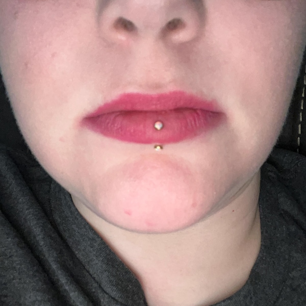 Vertical Labret Bridge Eyebrow Ring G23 Titanium Ring Jewelry Curved ...