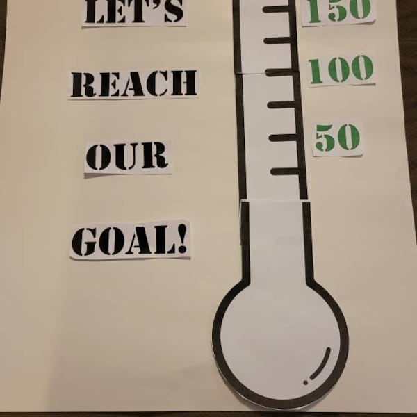 PRINTABLE Really Big Goal Thermometer, Printable Goal Chart, Really Big ...