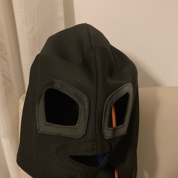 Hand Made Black Mask Wrestling Mask Luchador Costume Wrestler Lucha ...