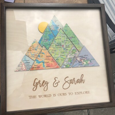 Anniversary Gifts, Wood Anniversary Gift for Her, Custom City Map ...