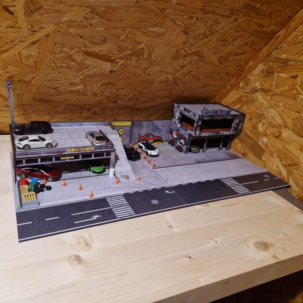 1:64 Scale Diorama for Diecast Cars - Free Customizable - Diorama ...
