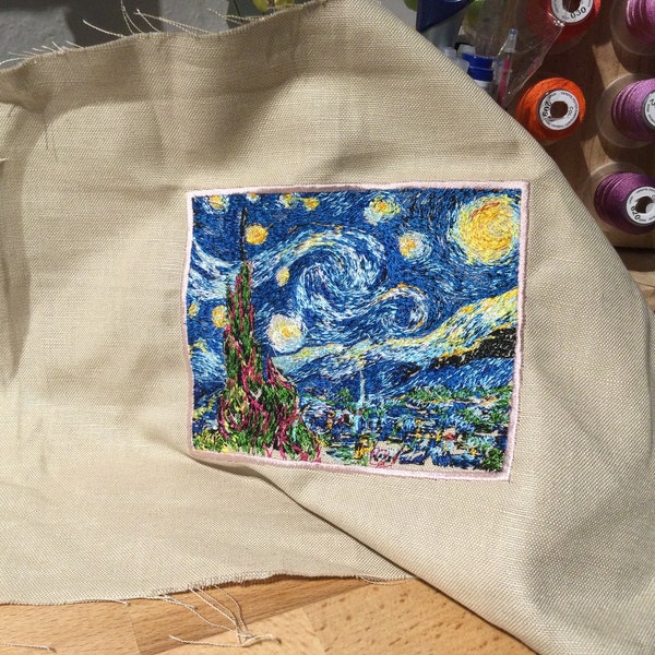 Irises Machine Embroidery Design - Van Gogh Iris Flower in Saint-rémy ...