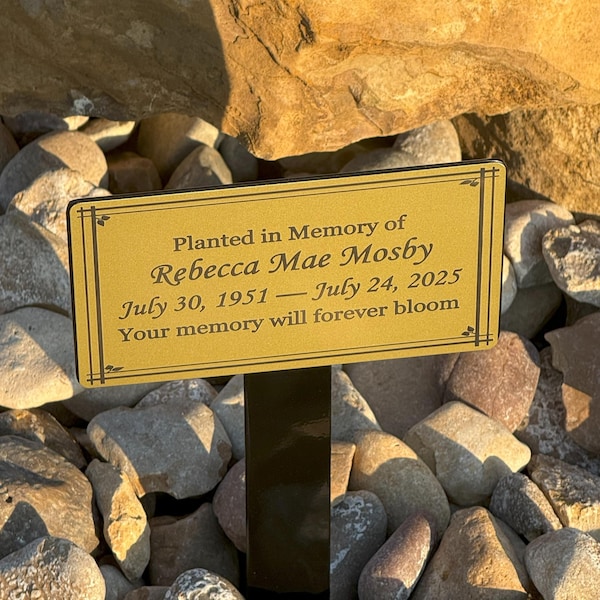 Memorial Tree Plaque With Stake, Personalized Sturdy Metal Garden ...