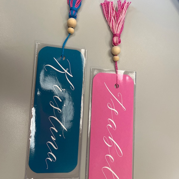 Personalized Bookmarks, Calligraphy Bookmarks, Custom Tassel Bookmarks ...