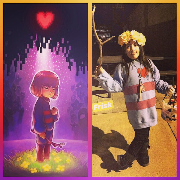 Frisk Shirt With Pixel Heart, Undertale Shirt, Frisk Heart Sweatshirt ...