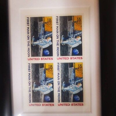 Man on the Moon Apollo 11 Stamps Mint Framed USA 1969 - Etsy