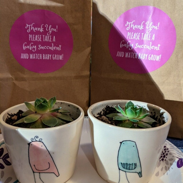 Handmade pottery with cute bird and insect by catherinereece