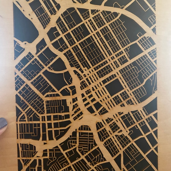 Custom Street Map Wooden Cutout of Your Favorite Town & Neighborhood ...