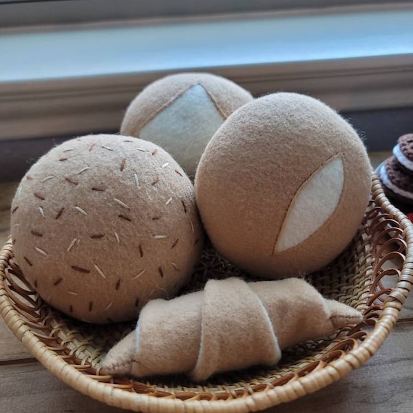 Felt Buns, Felt Bread , Felt Food, Pretend Bakery - Etsy