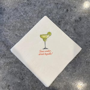 Party Napkins, Gold Foil, Tequila Party Beverage, Funny Cocktail ...