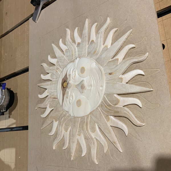 Sun, 3D STL Model for Cnc Users, CNC Router Engraver, V-carve, Artcam ...
