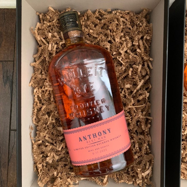 Bulleit Bourbon Whiskey Label, Bourbon Label, Custom Bourbon Bottle ...