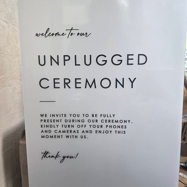 Unplugged Wedding Sign, Unplugged Ceremony Sign, Unplugged Wedding ...