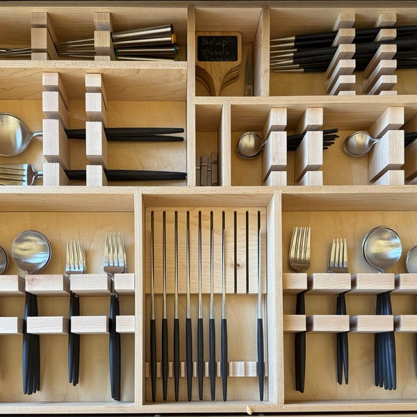 Two Tier Drawer Organizer With Sliding Tray for Utensils Silverware ...