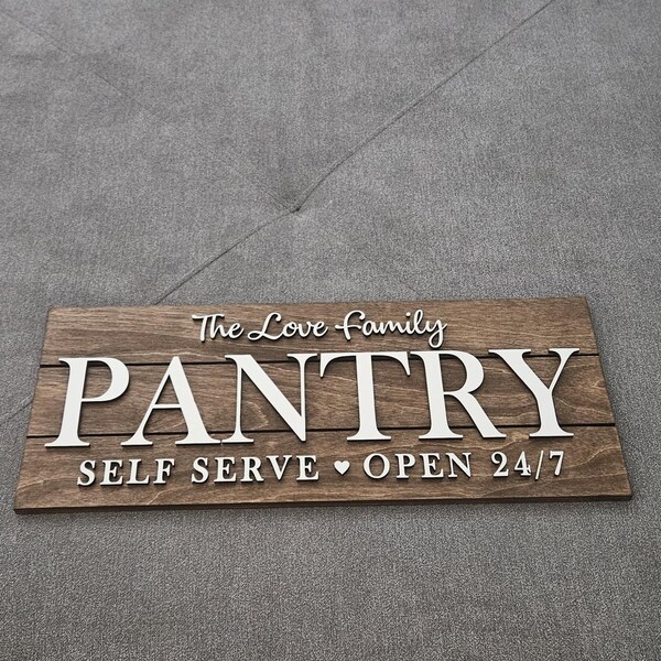 Pantry Sign, Personalized Kitchen Sign, Custom Pantry Sign, Pantry Wood ...