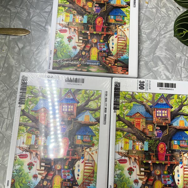 Fantasy Tree House Jigsaw Puzzle Abstract Whimsical Landscape Puzzles ...