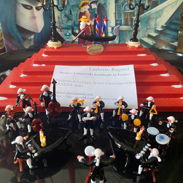Whole Orchestra Musicians Miniatures. Murano Glass Concert Players ...