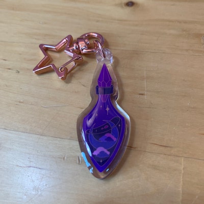 Moon Water Potion Bottle Double Sided Keychain Cosmic - Etsy