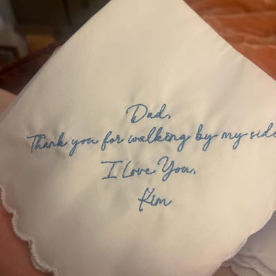 Hand Written Embroidered in Memory of Funeral Handkerchief With a ...