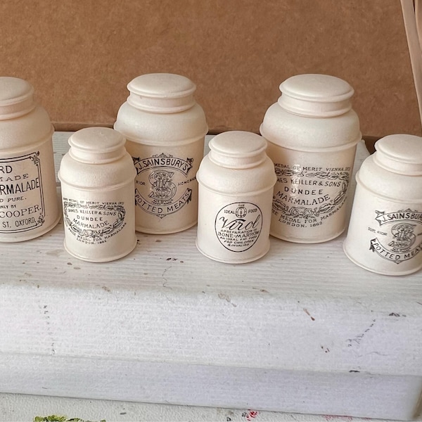 Miniature Canister Set ( Vintage Style ) Scale 1:12 Doll House ...