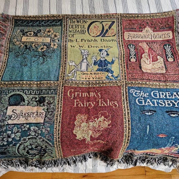 Alice in Wonderland Woven Blanket, Literary Girl Coquette Tapestry ...