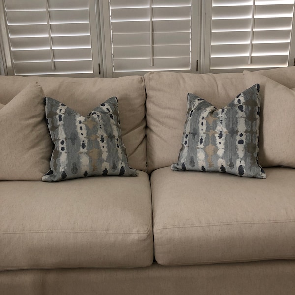 READY TO SHIP Lokesh Pillow Cover in Blue Topaz - Double Sided ...