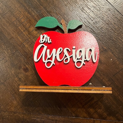 Personalized Apple Name Plate, Teacher Name Plate, Back to School ...