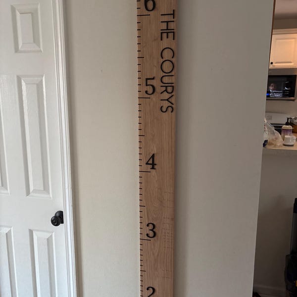 Growth Chart Ruler 3D, Wooden Measuring Stick for Kids, Giant Wall ...