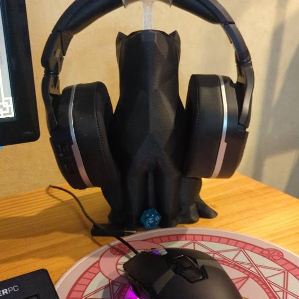 Cute Cat Headphone Stand - Cat Headset Holder - Kawaii Desk Decor - Cat ...